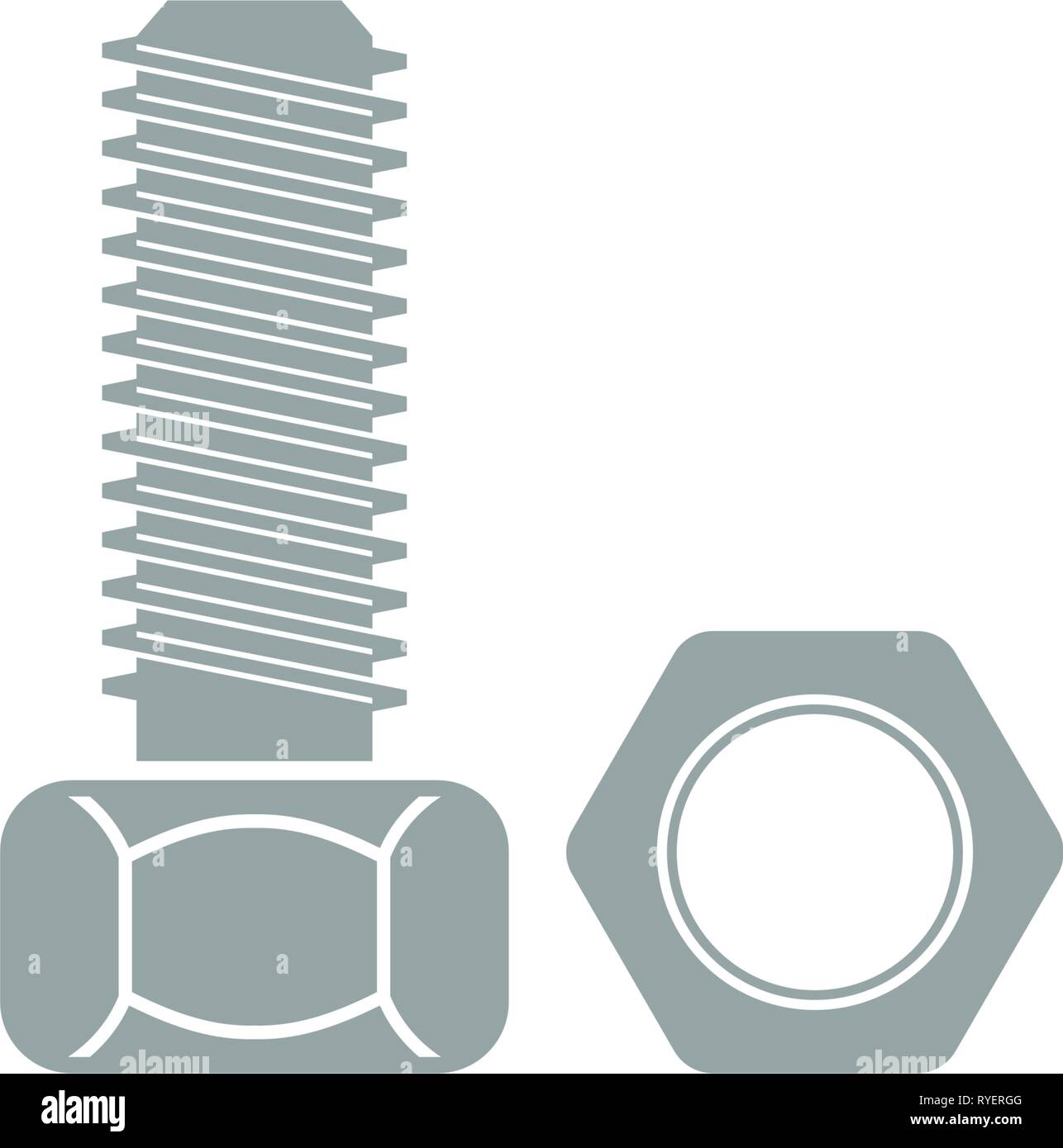 Icon of bolt and nut. Flat design. Vector illustration Stock Vector ...