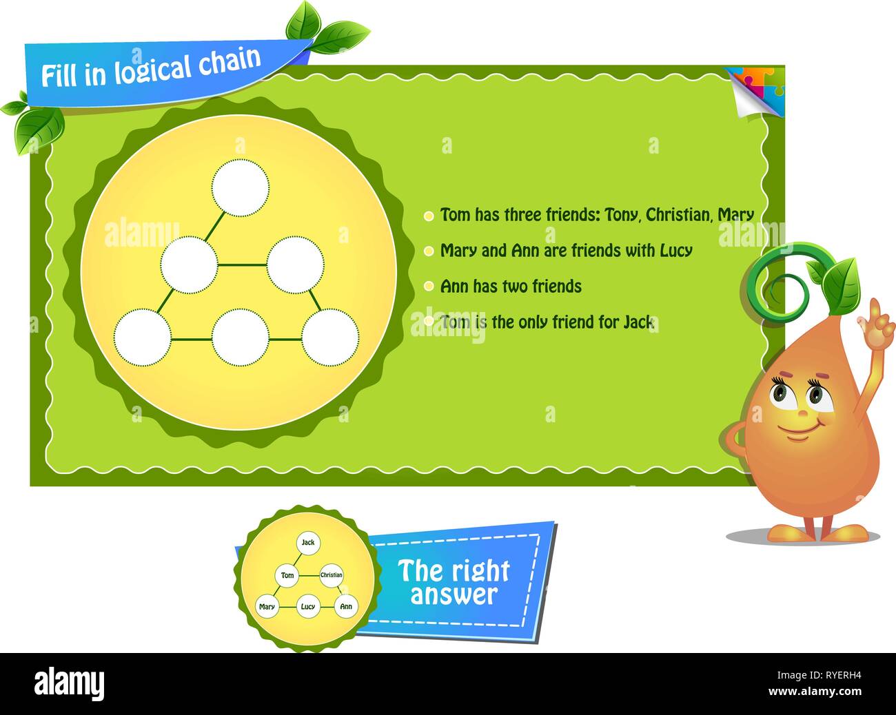 visual game for children and adults. Riddle on logic, iq. Development ...