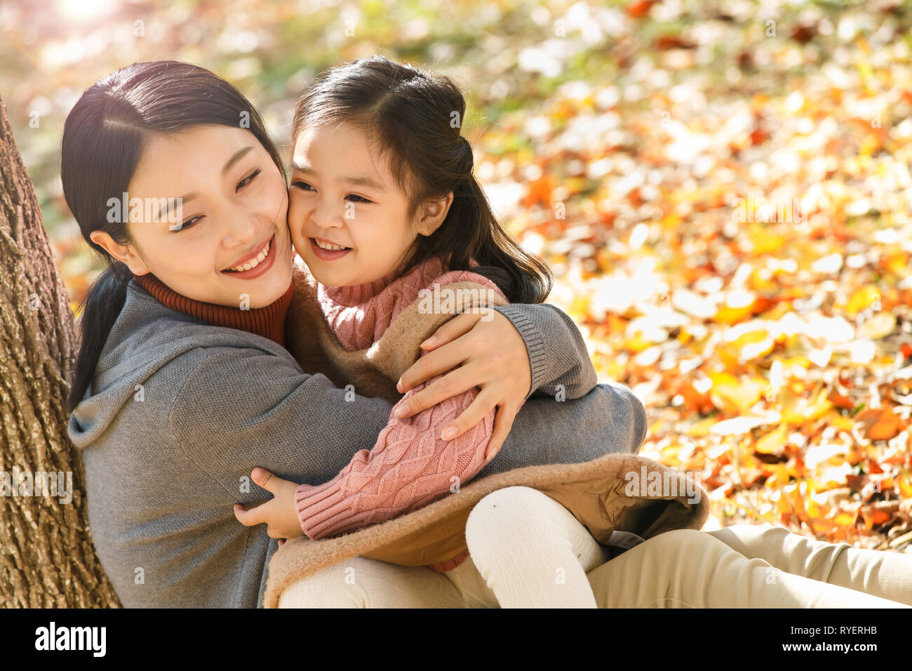 My mother and daughter play outdoors Stock Photo - Alamy