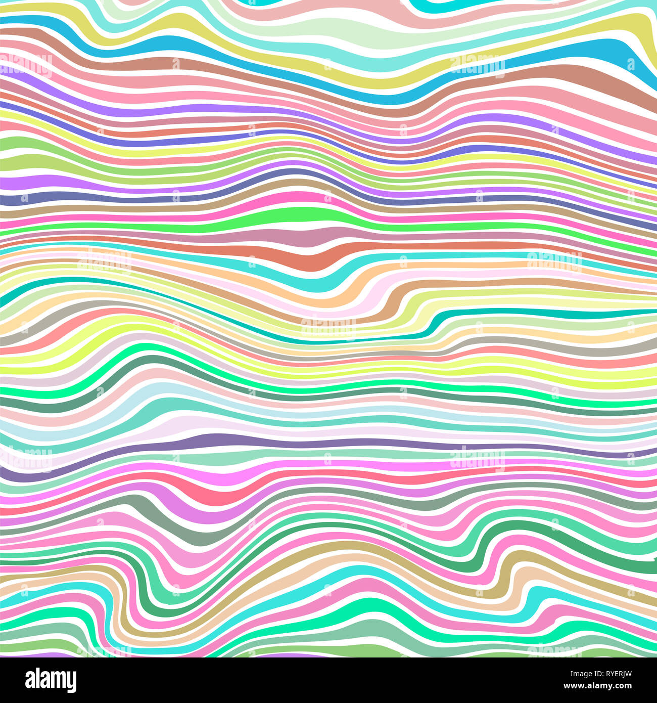 Colorful Striped Pattern. Wavy Colored Ribbons. Curvy Lines Texture ...