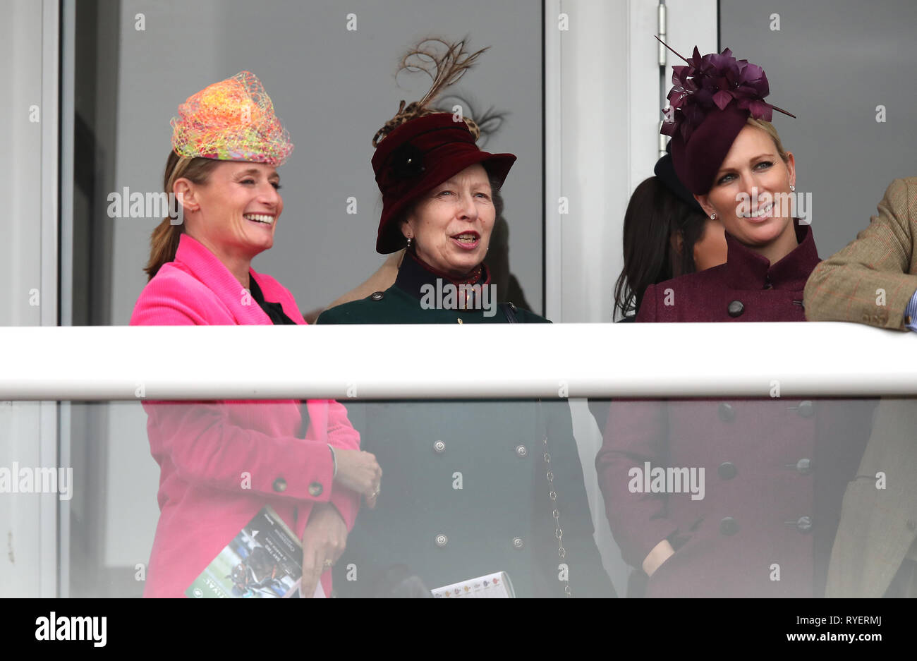 Dolly Maude, The Princess Royal and Zara Tindall watch the race action ...