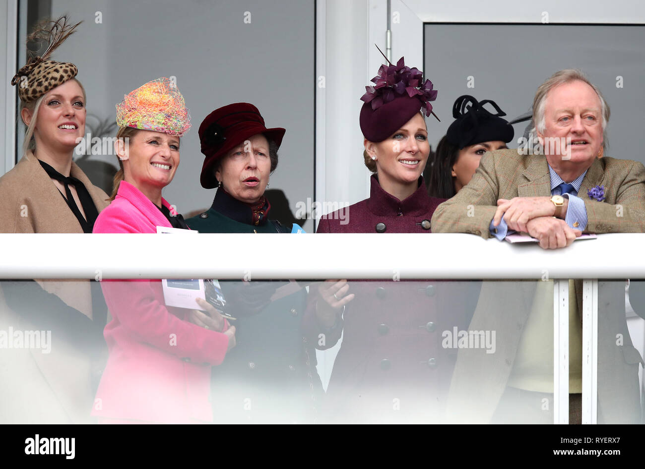 Dolly Maude (second left), The Princess Royal, Zara Tindall and Andrew ...