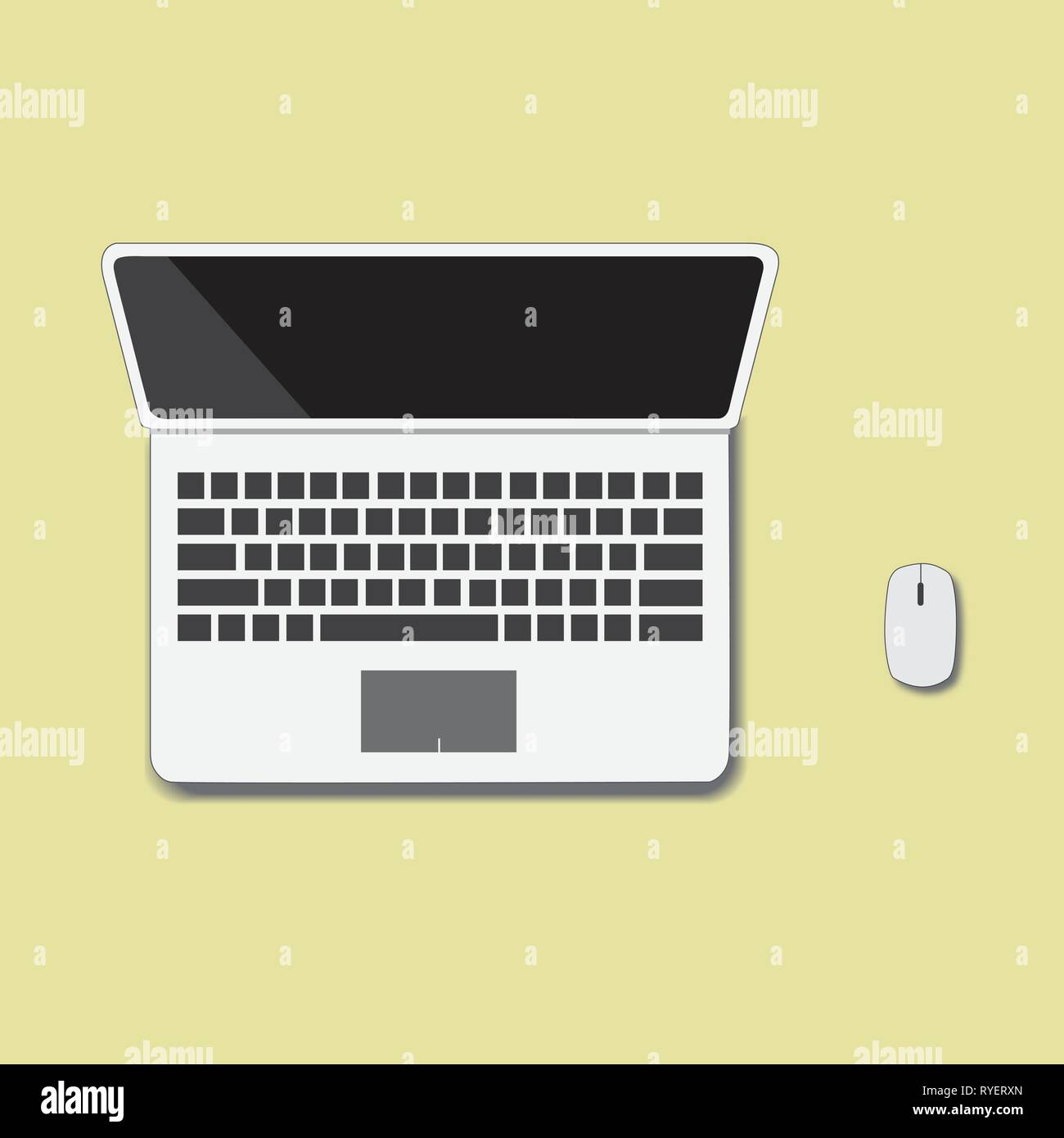 Top view yellow notebook Stock Vector Images - Alamy