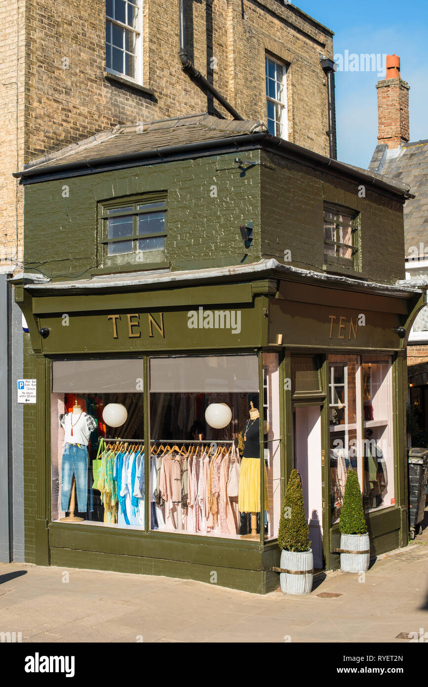 Quaint little dress shop on Market place, Downham Market, Norfolk, East ...