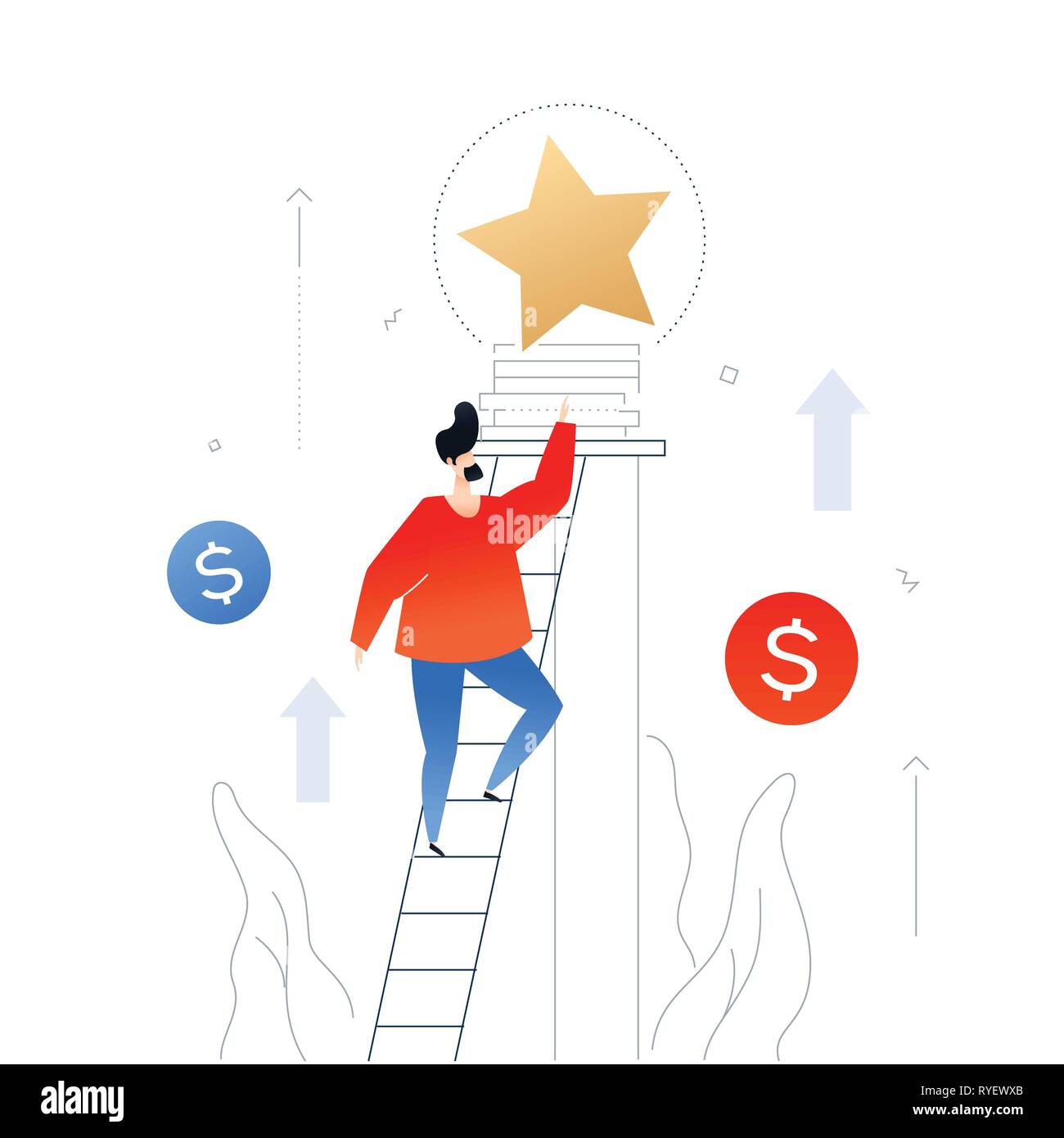 Career growth - modern flat design style colorful illustration Stock ...