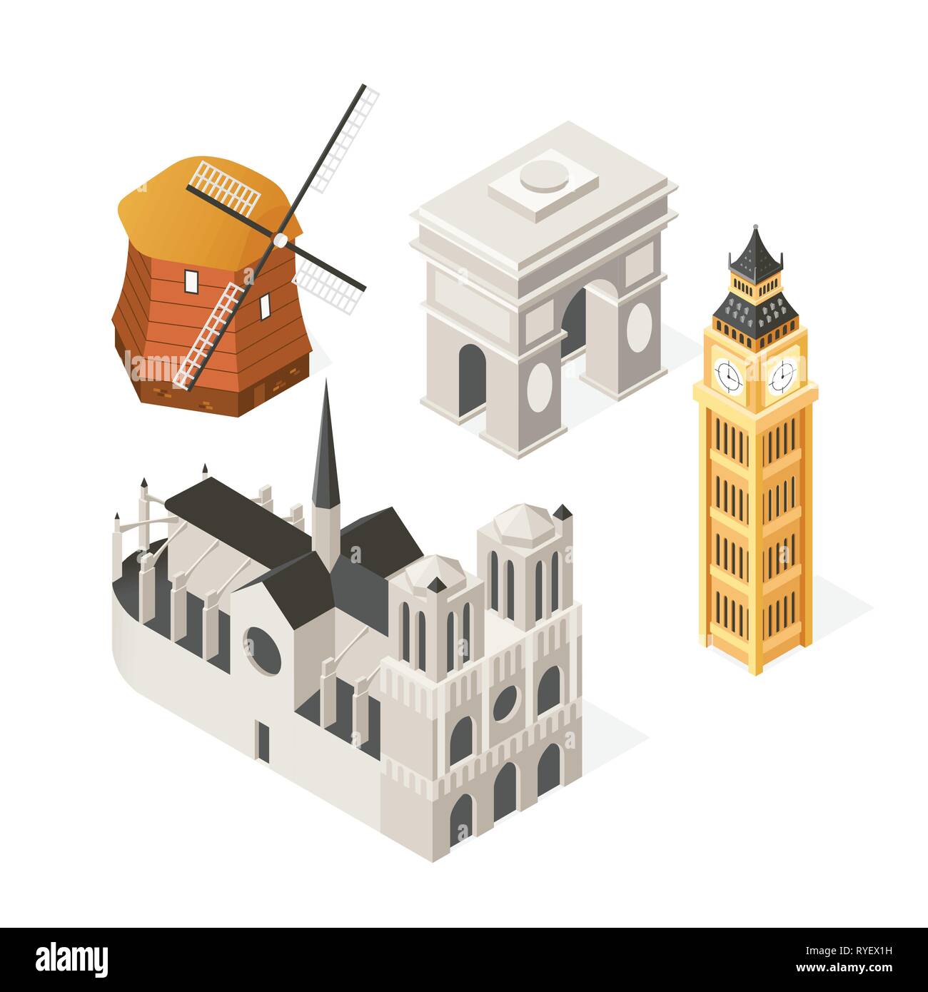 Famous dutch landmarks Stock Vector Images - Alamy