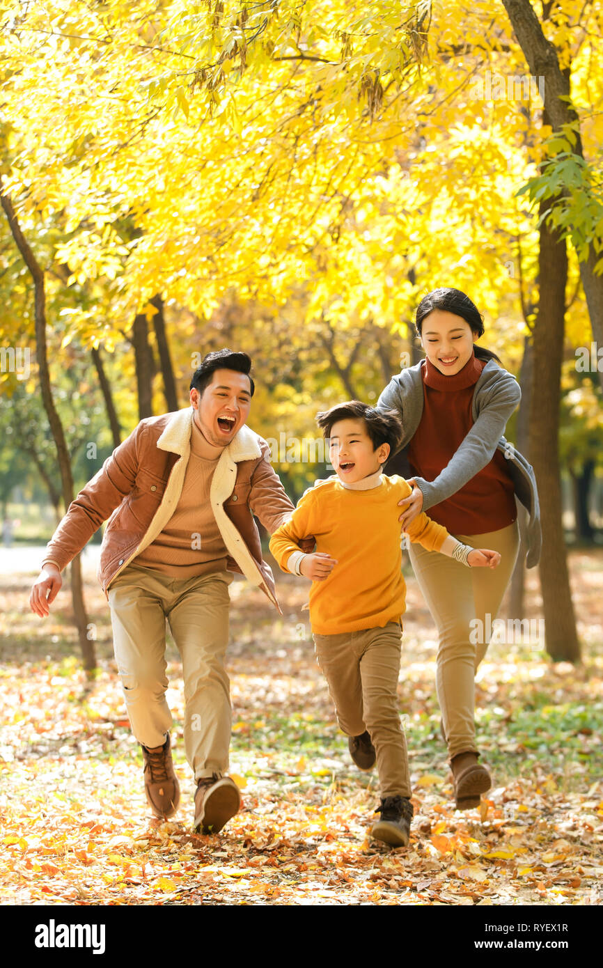 Happy family playing outside Stock Photo - Alamy
