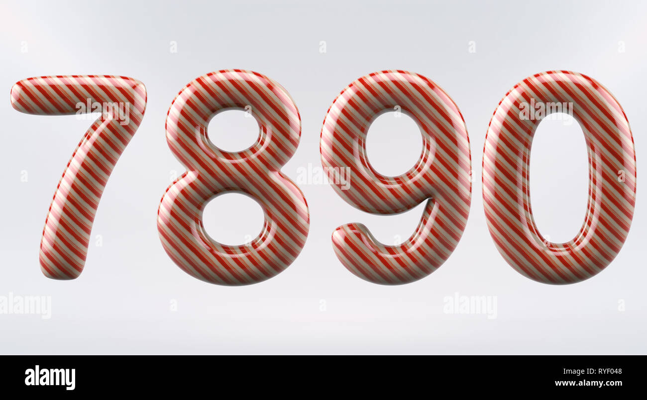 Set of Candy Letters and Numbers - 3D Illustration, isolated on white ...