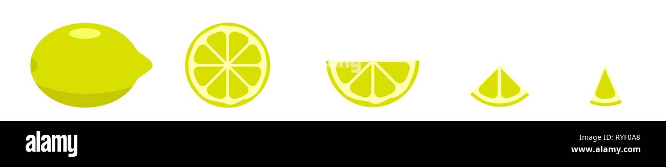 Lemon. Cut lemon with slices isolated over white background Vector ...