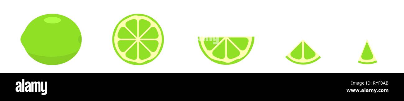 Lime slices vector vectors hi-res stock photography and images - Alamy