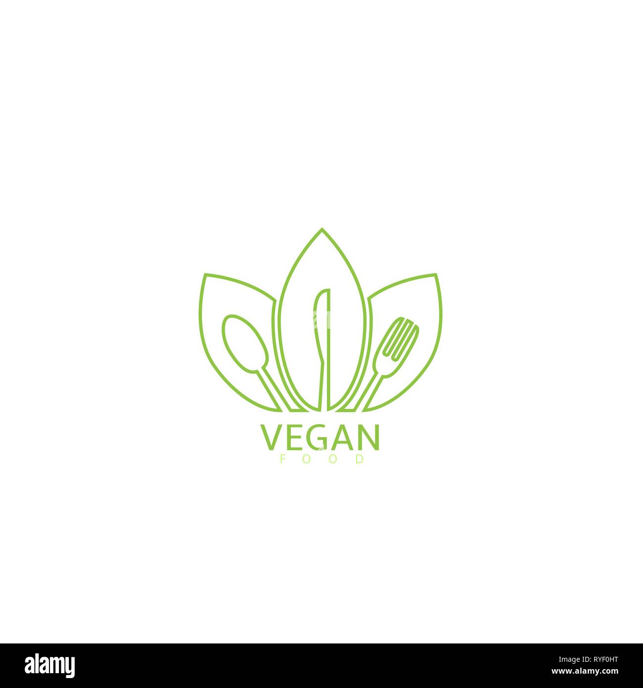 Vegan Food. Green symbol icon isolated Vector illustration Stock Vector ...