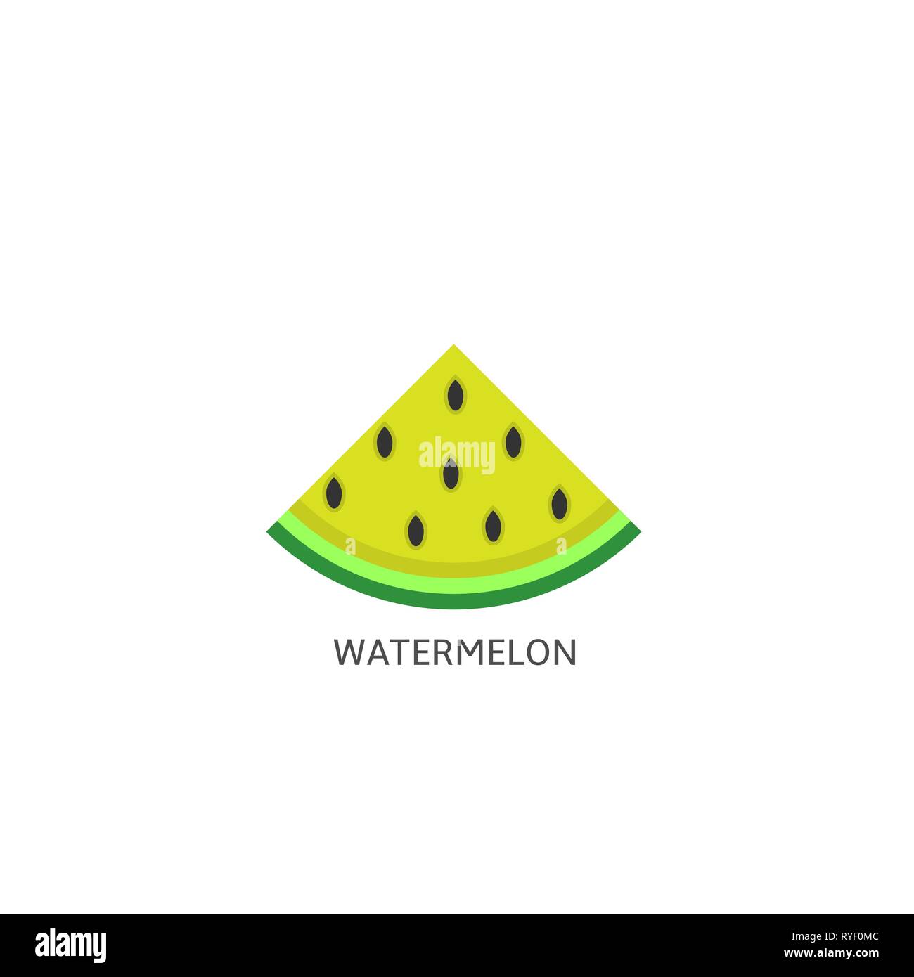 Watermelon. Yellow Watermelon icon isolated, Summer time concept Vector ...