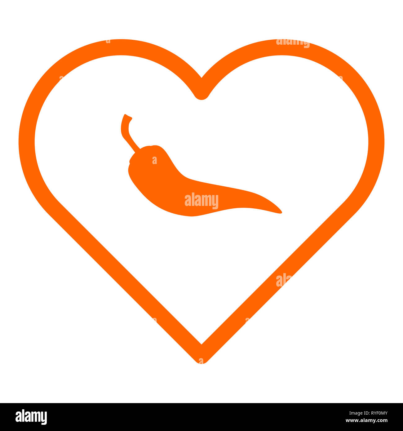 Chili pepper and heart Stock Photo - Alamy