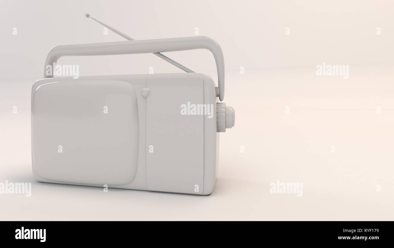 white vintage radio on a white background with copy space Stock Photo ...