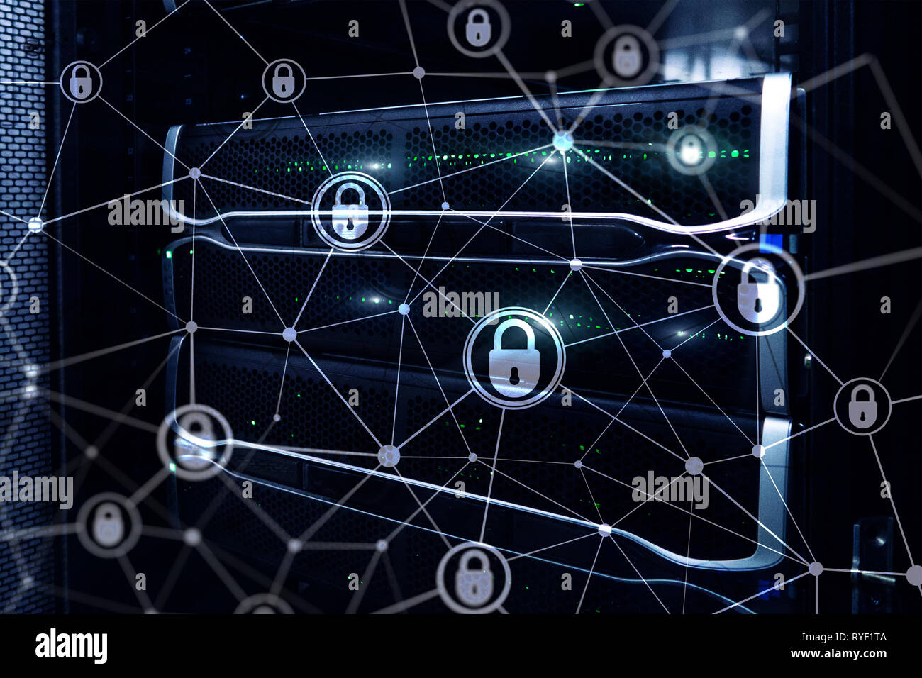 Cyber security, information privacy, data protection concept on modern ...