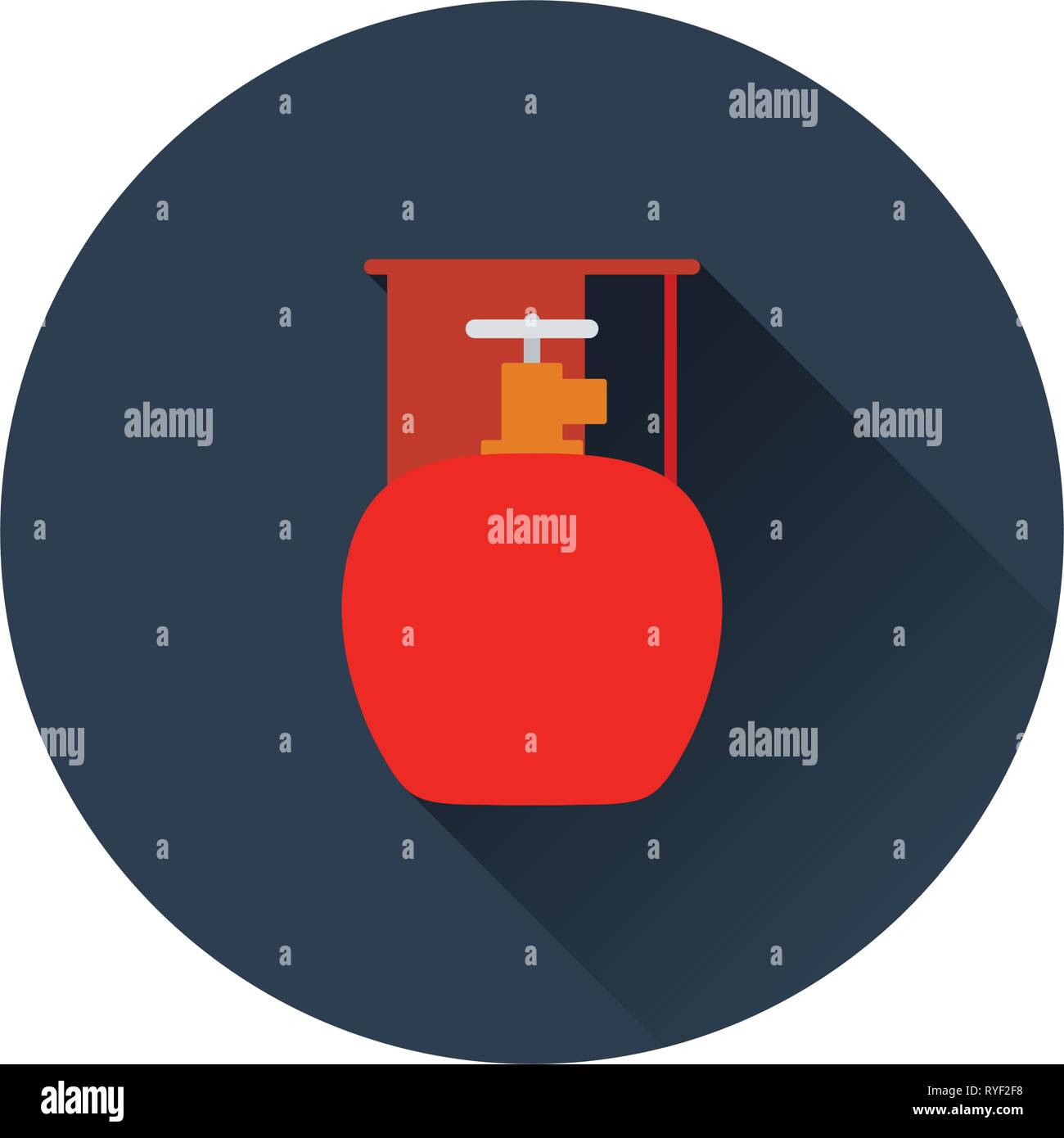 Flat design icon of camping gas container in ui colors. Vector ...