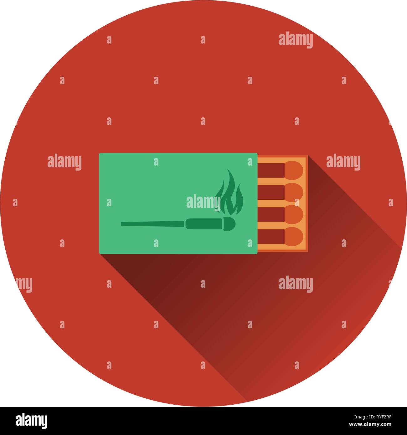 Flat design icon of match box in ui colors. Vector illustration Stock ...