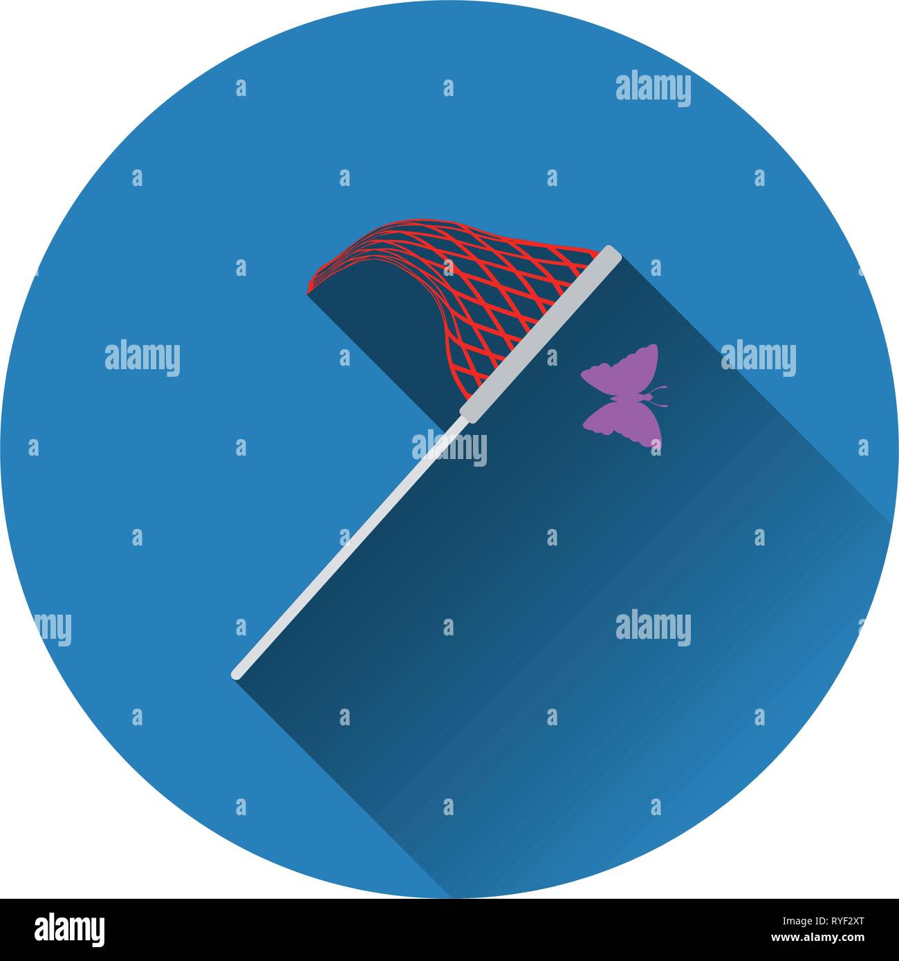 Flat design icon of butterfly net in ui colors. Vector illustration ...