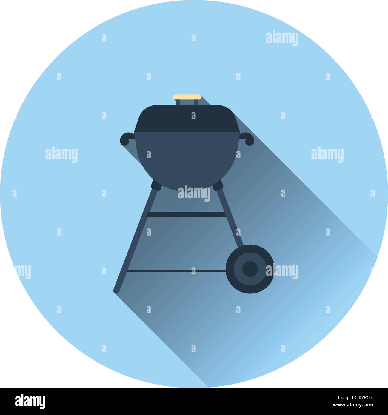 Flat design icon of barbecue in ui colors. Vector illustration Stock ...