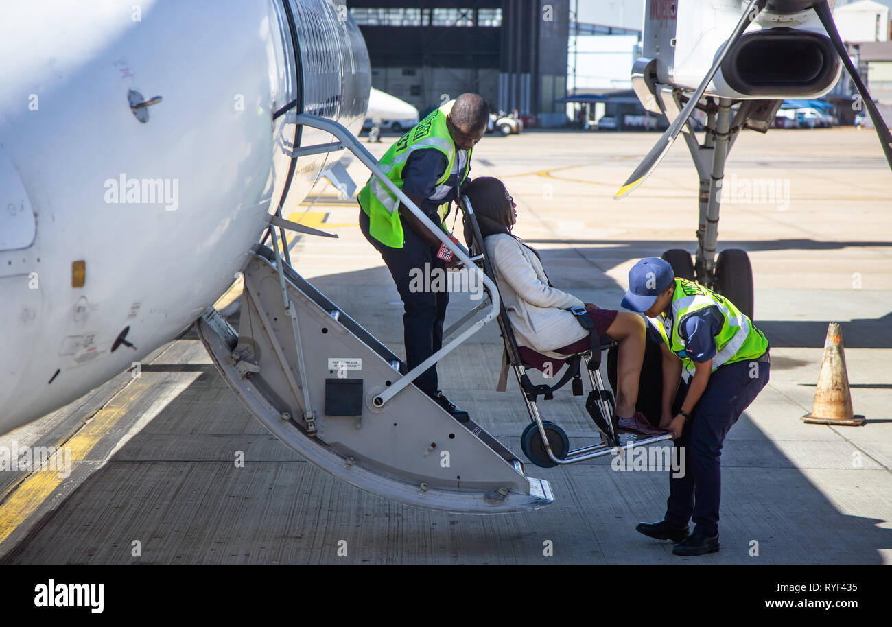 Johannesburg, South Africa, 28th February - 2019: Disabled passenger ...