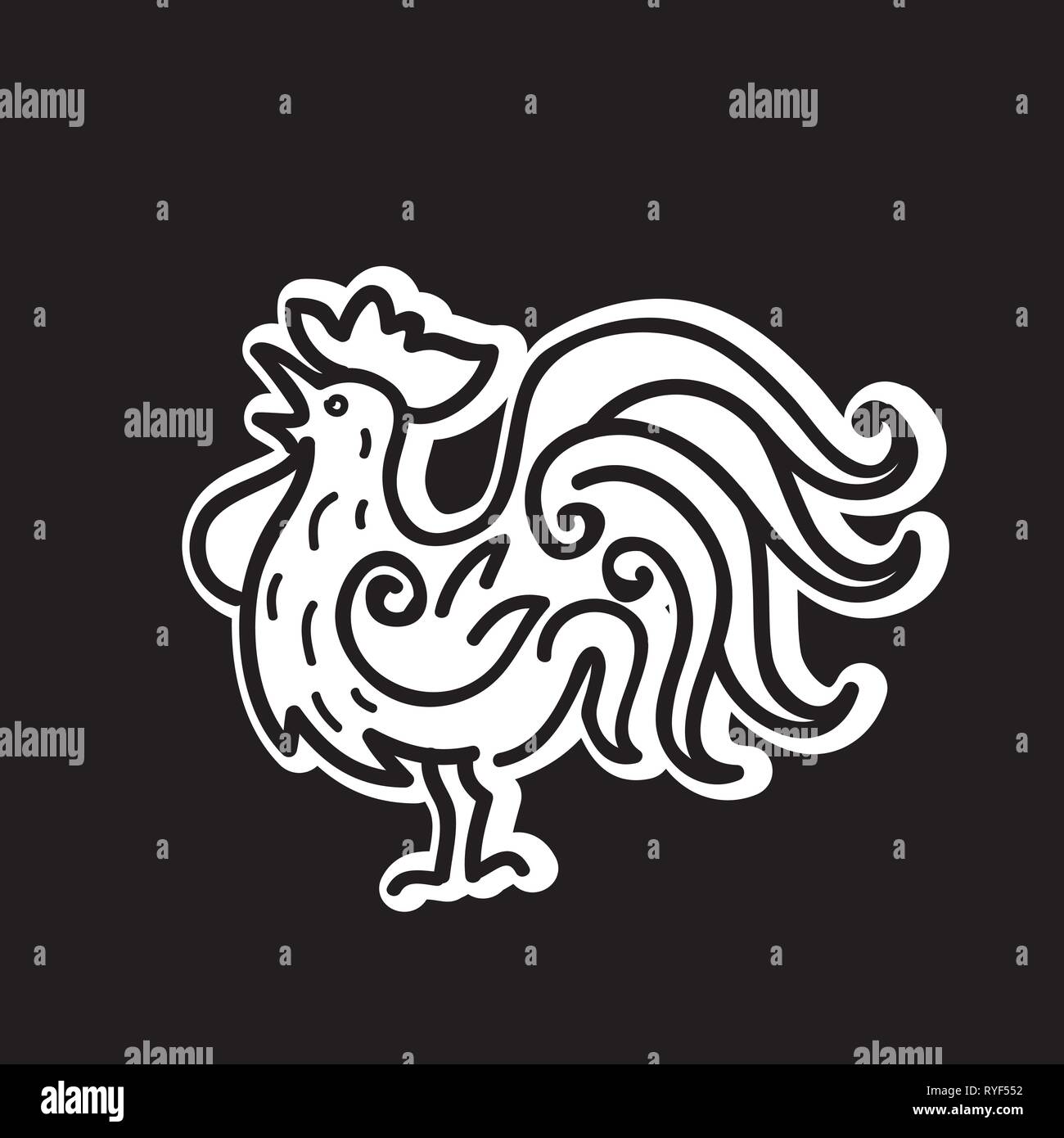 Hen vector logo. Rooster emblem. Poultry design element Stock Vector ...