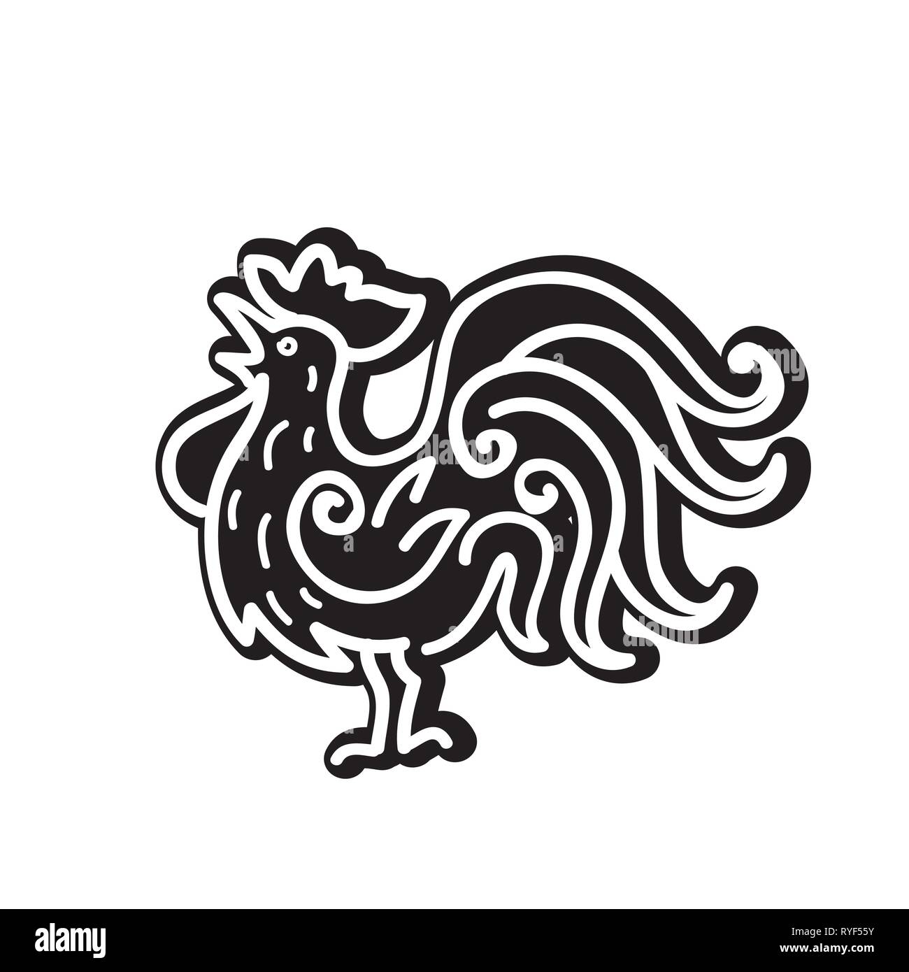 Hen vector logo. Rooster emblem. Poultry design element Stock Vector ...
