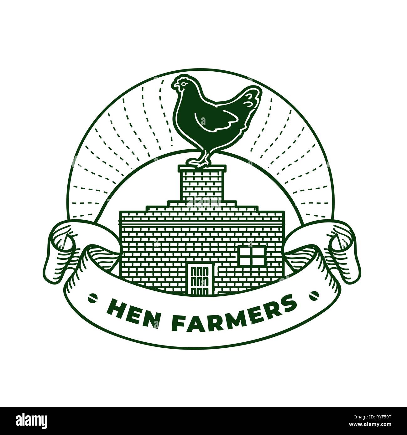 Hen vector logo. Rooster emblem. Poultry design element Stock Vector ...