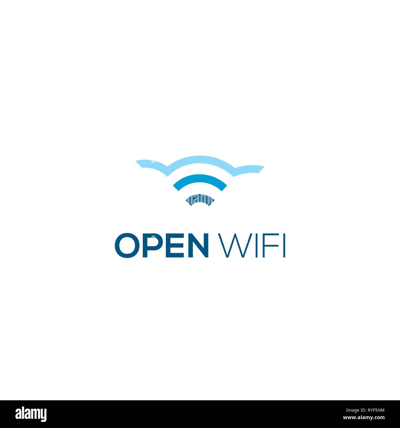 Open wifi vector logo . WIFI icon Stock Vector Image & Art - Alamy