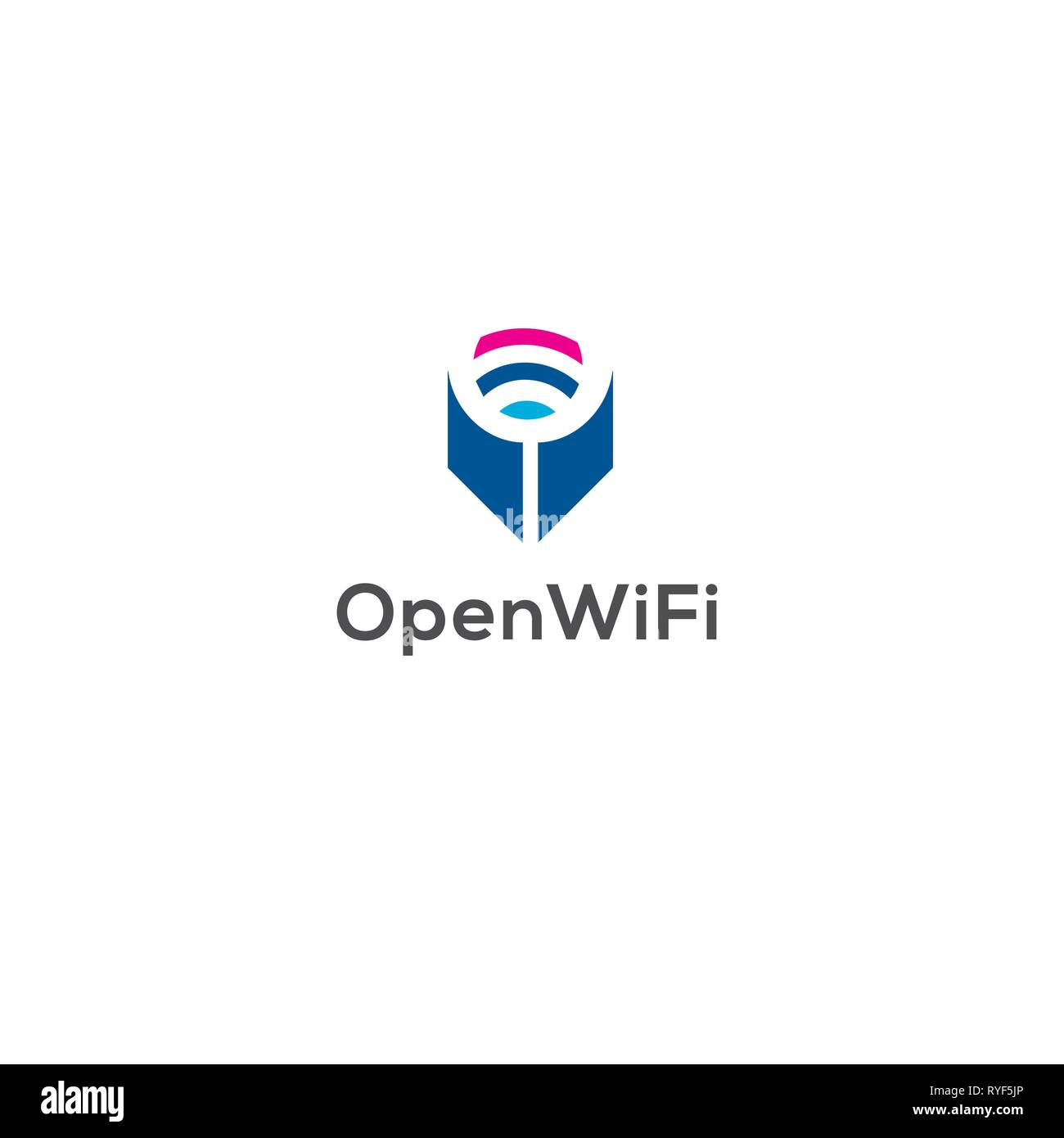 Open wifi vector logo . WIFI icon Stock Vector Image & Art - Alamy