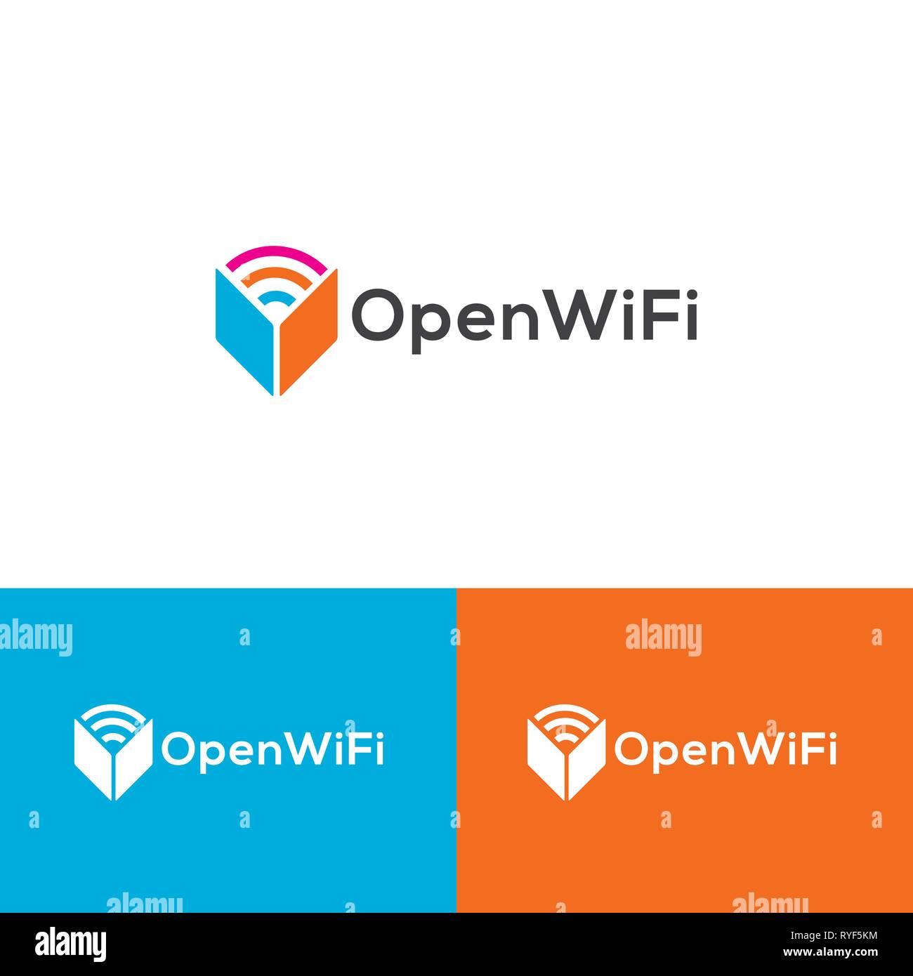 Open wifi vector logo . WIFI icon Stock Vector Image & Art - Alamy