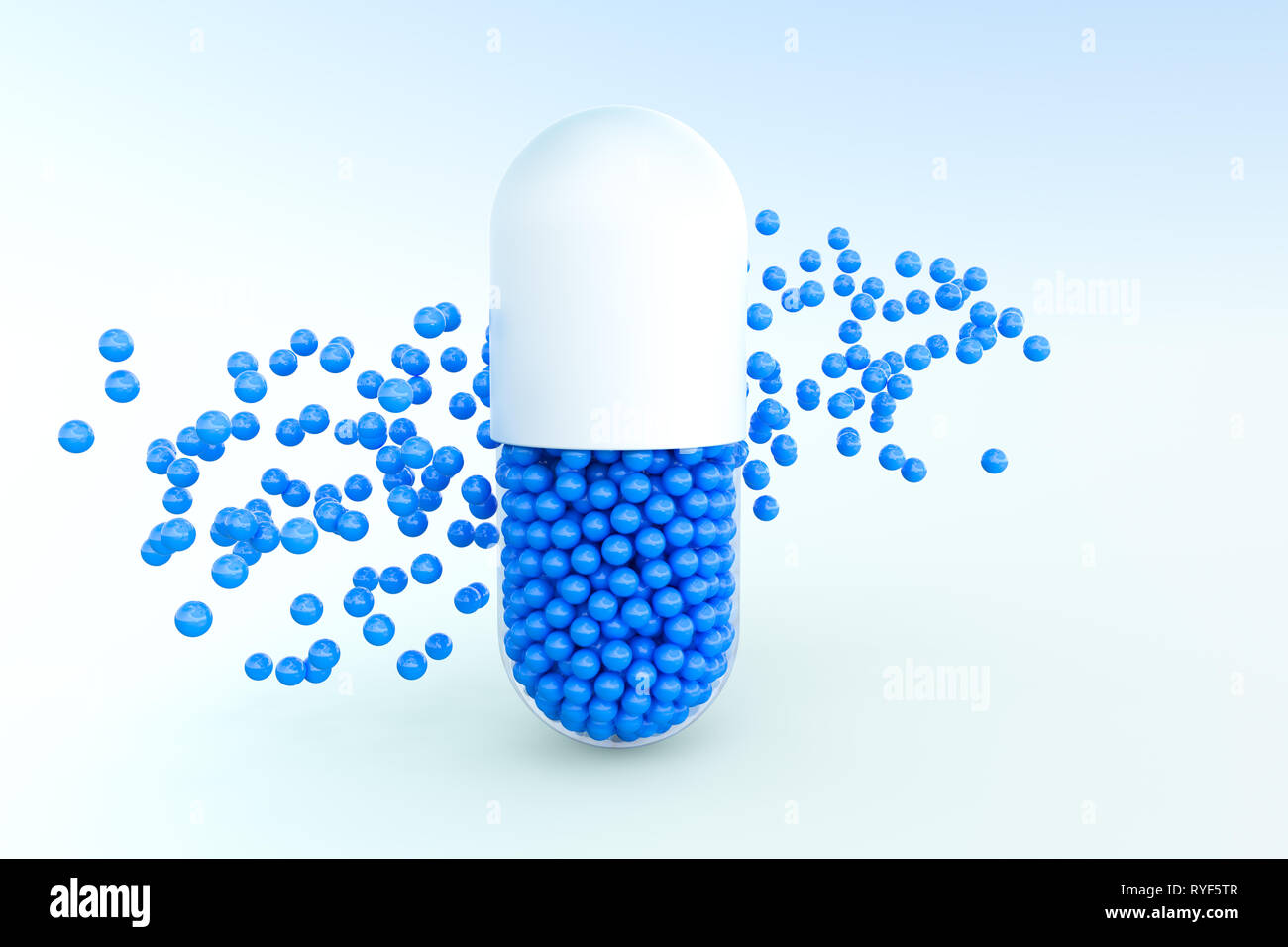 capsules with spheres, 3d rendering Stock Photo - Alamy