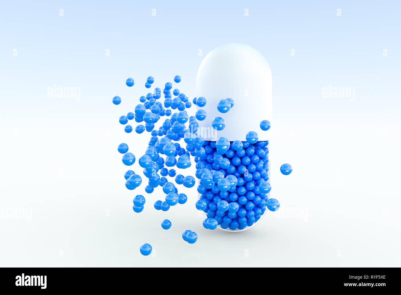 capsules with spheres, 3d rendering Stock Photo - Alamy