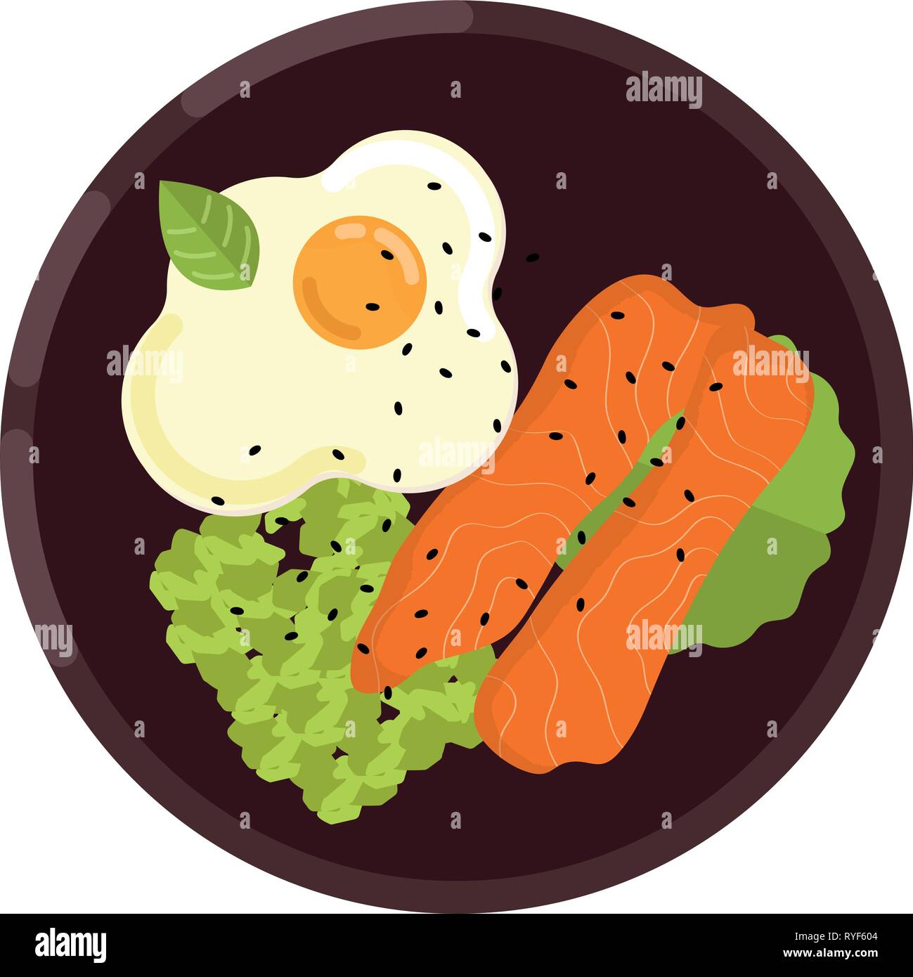 Salmon egg sandwich on Stock Vector Images - Alamy