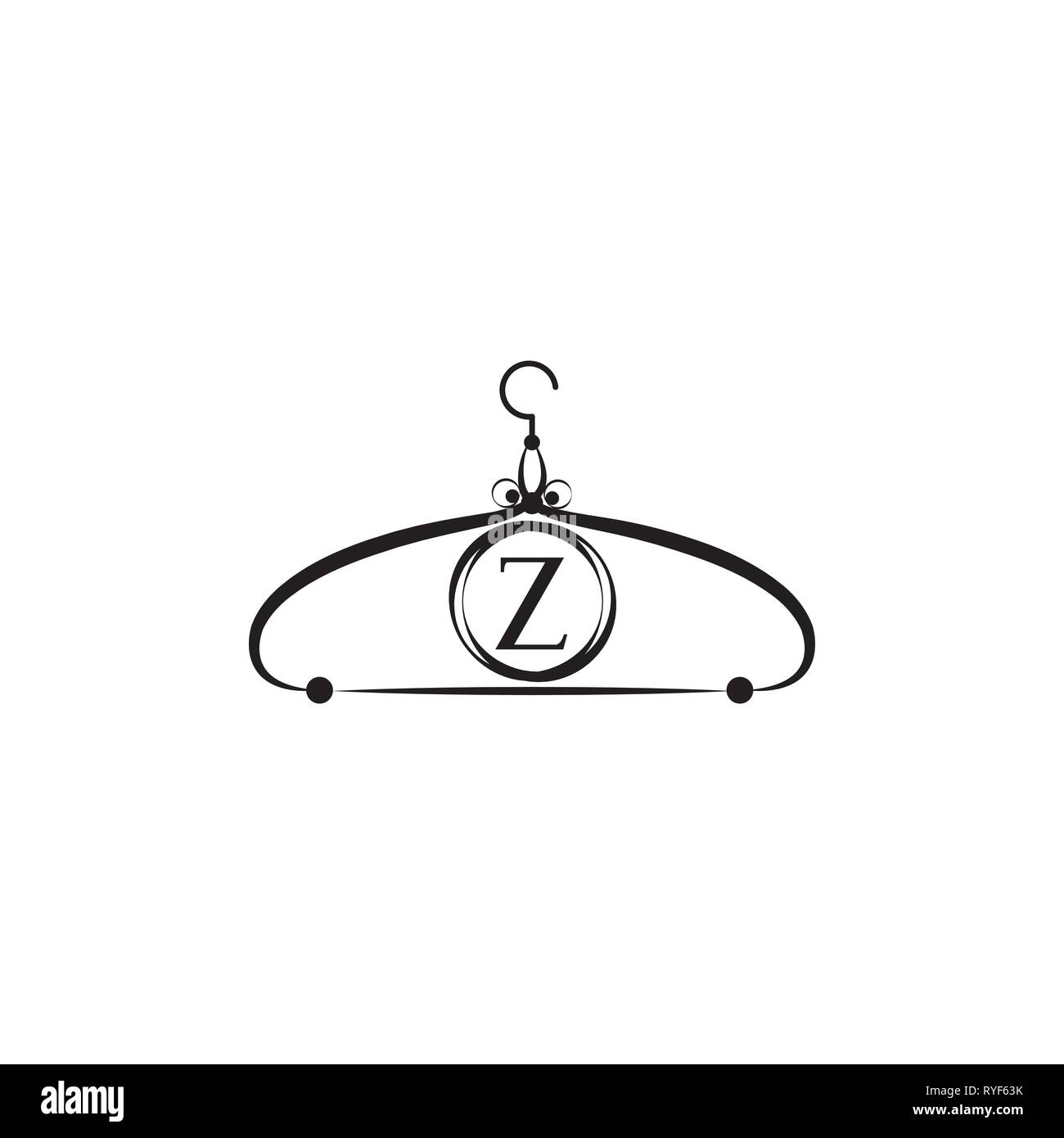 Fashion vector logo. Clothes hanger emblem. Letter Z sign Stock Vector ...