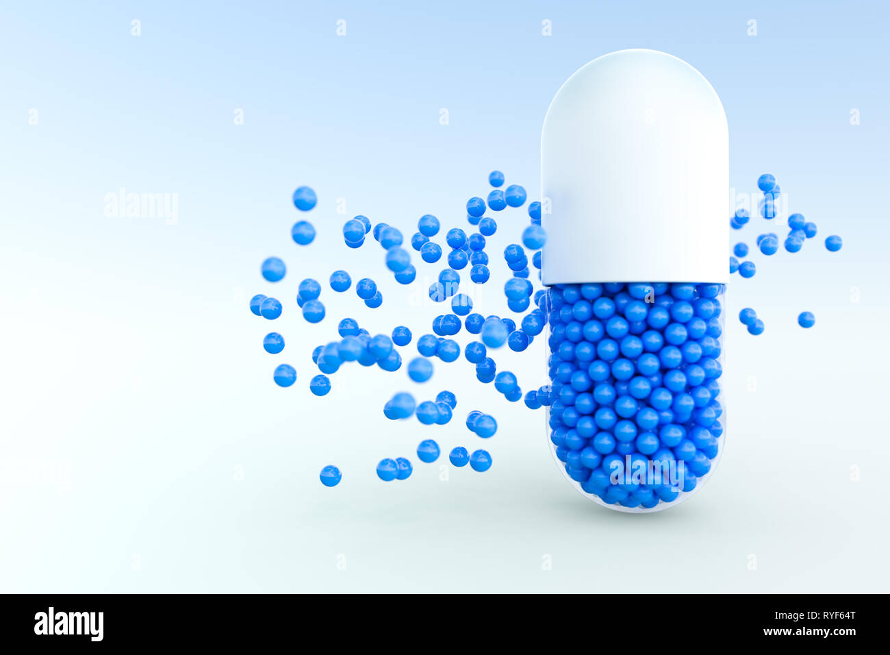 capsules with spheres, 3d rendering Stock Photo - Alamy