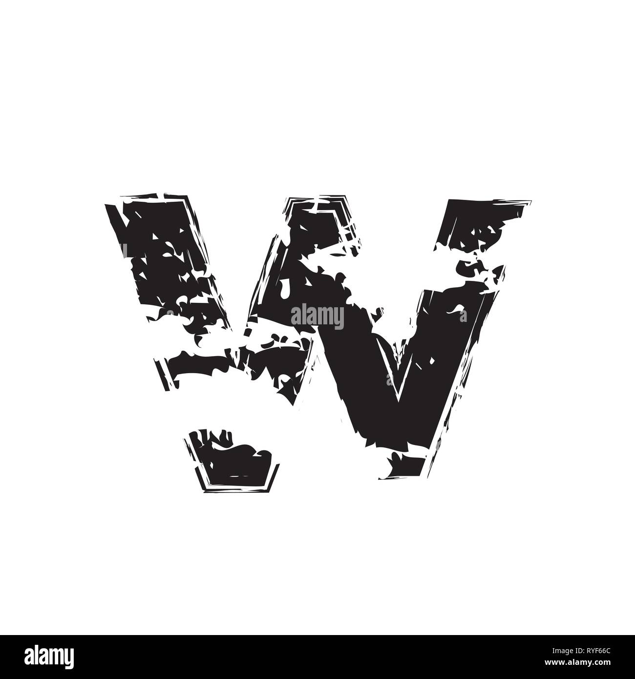 Grunge letter W of the alphabet letters vector Stock Vector Image & Art ...