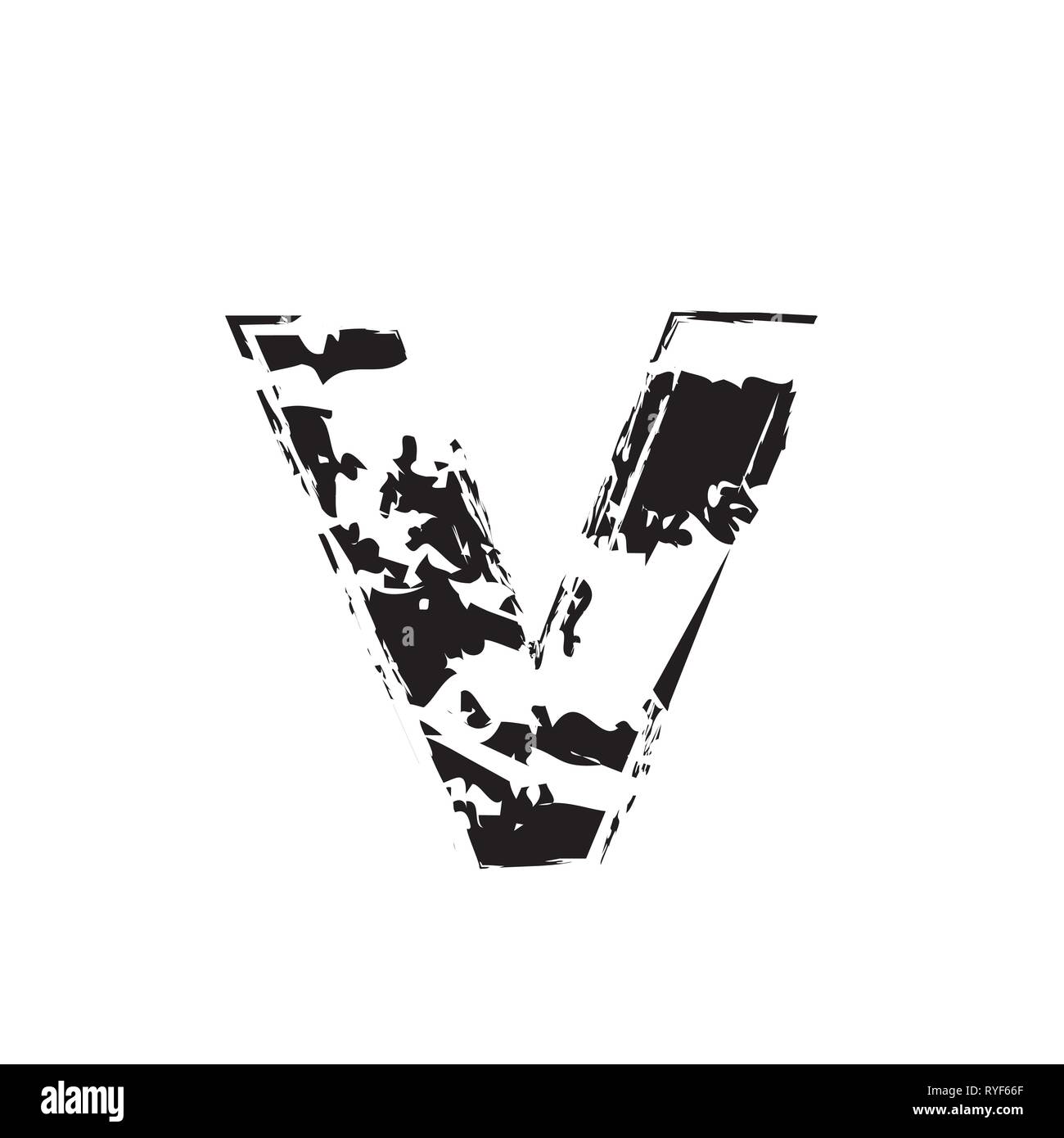 Grunge letter V of the alphabet letters vector Stock Vector Image & Art ...