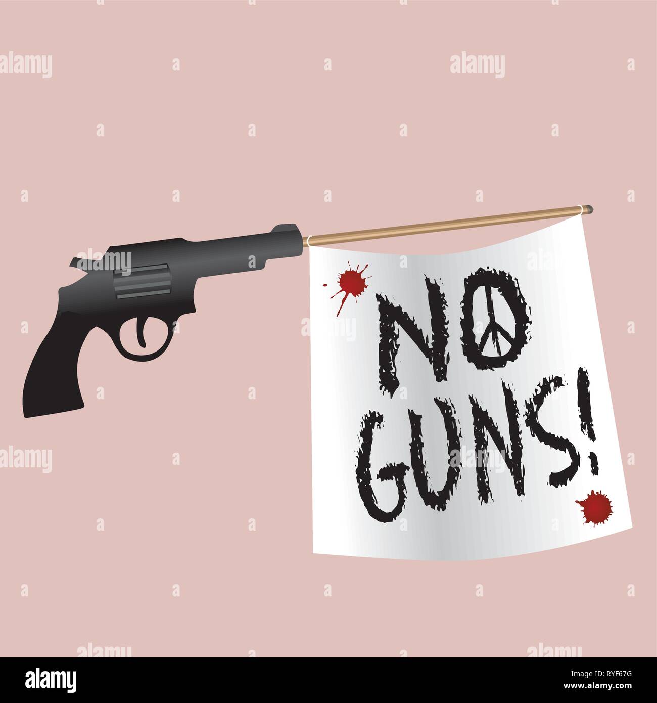 A gun shooting a no gun flag Stock Vector Image & Art - Alamy
