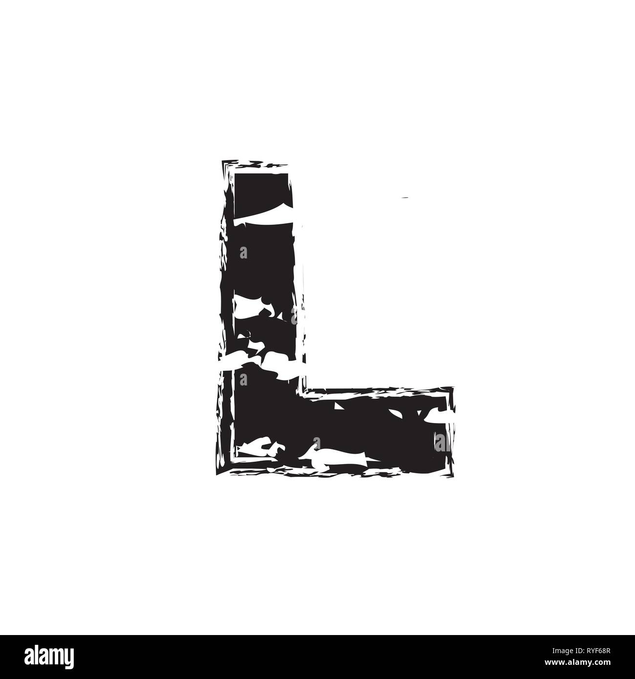 Grunge letter L of the alphabet letters vector Stock Vector Image & Art ...