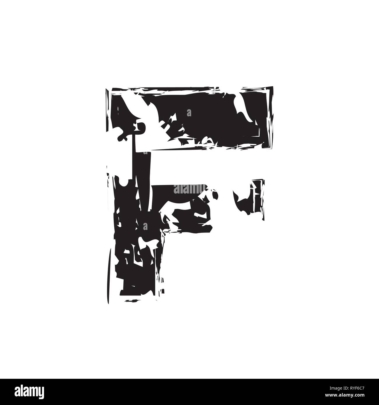 Grunge letter F of the alphabet letters vector Stock Vector Image & Art ...