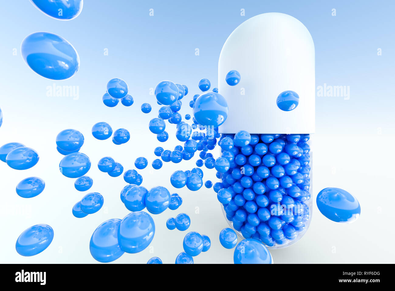 capsules with spheres, 3d rendering Stock Photo - Alamy