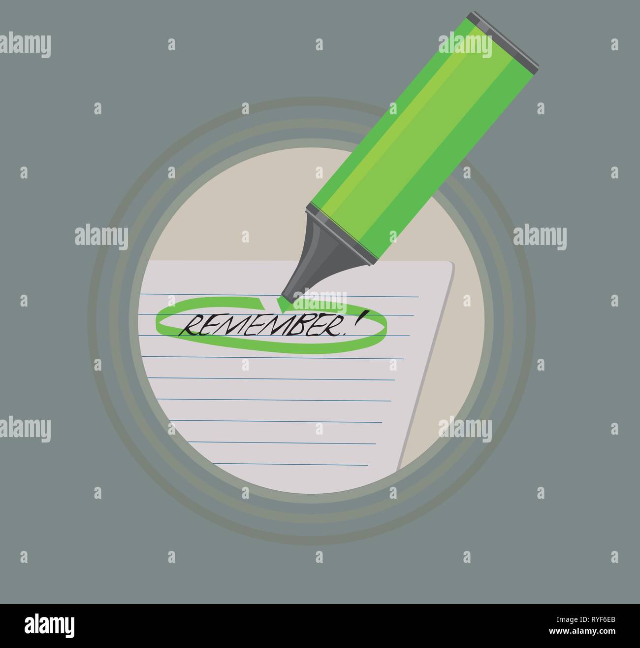 A green highlighter marking remember Stock Vector Image & Art - Alamy