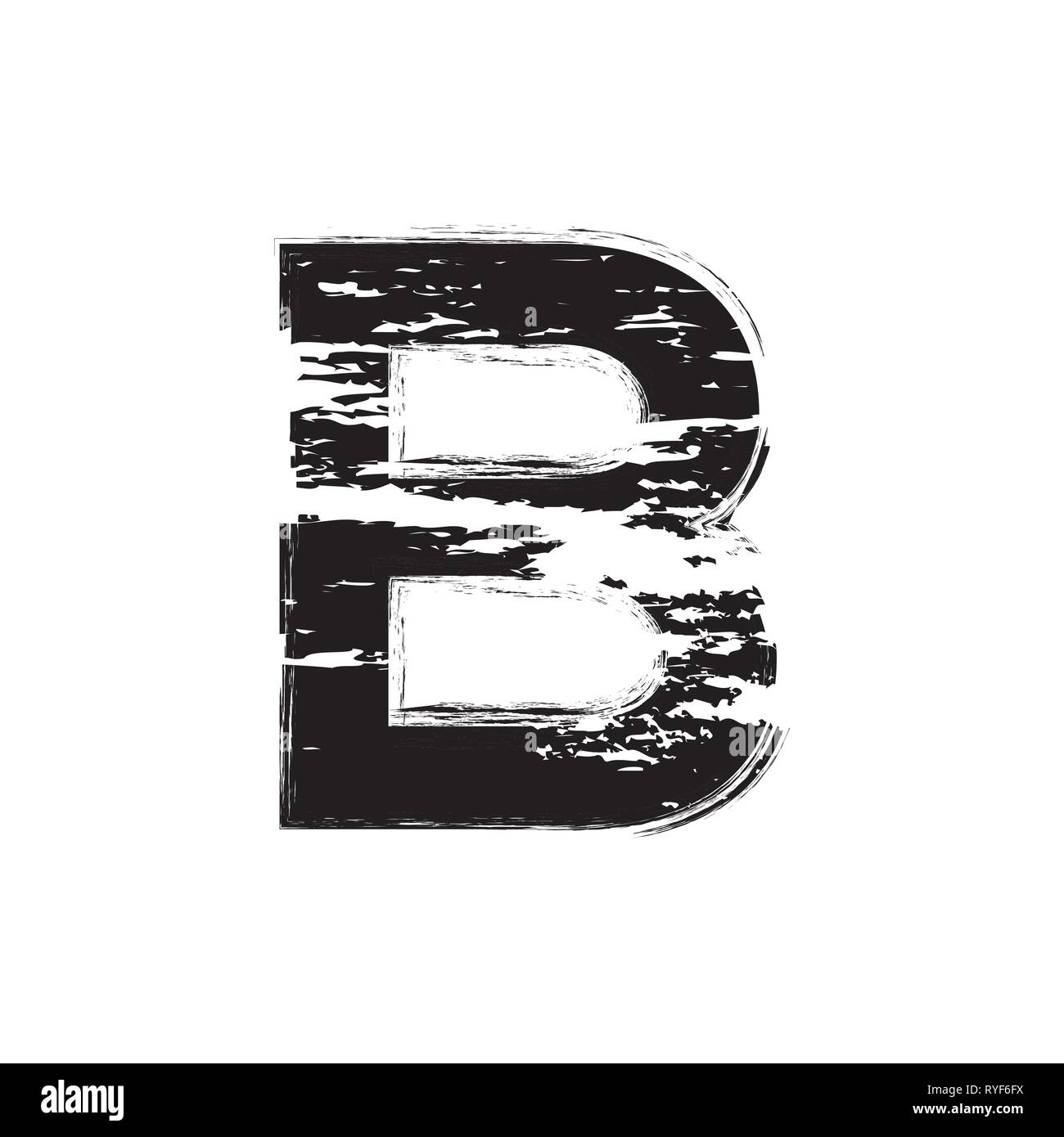 Grunge letter B of the alphabet letters vector Stock Vector Image & Art ...