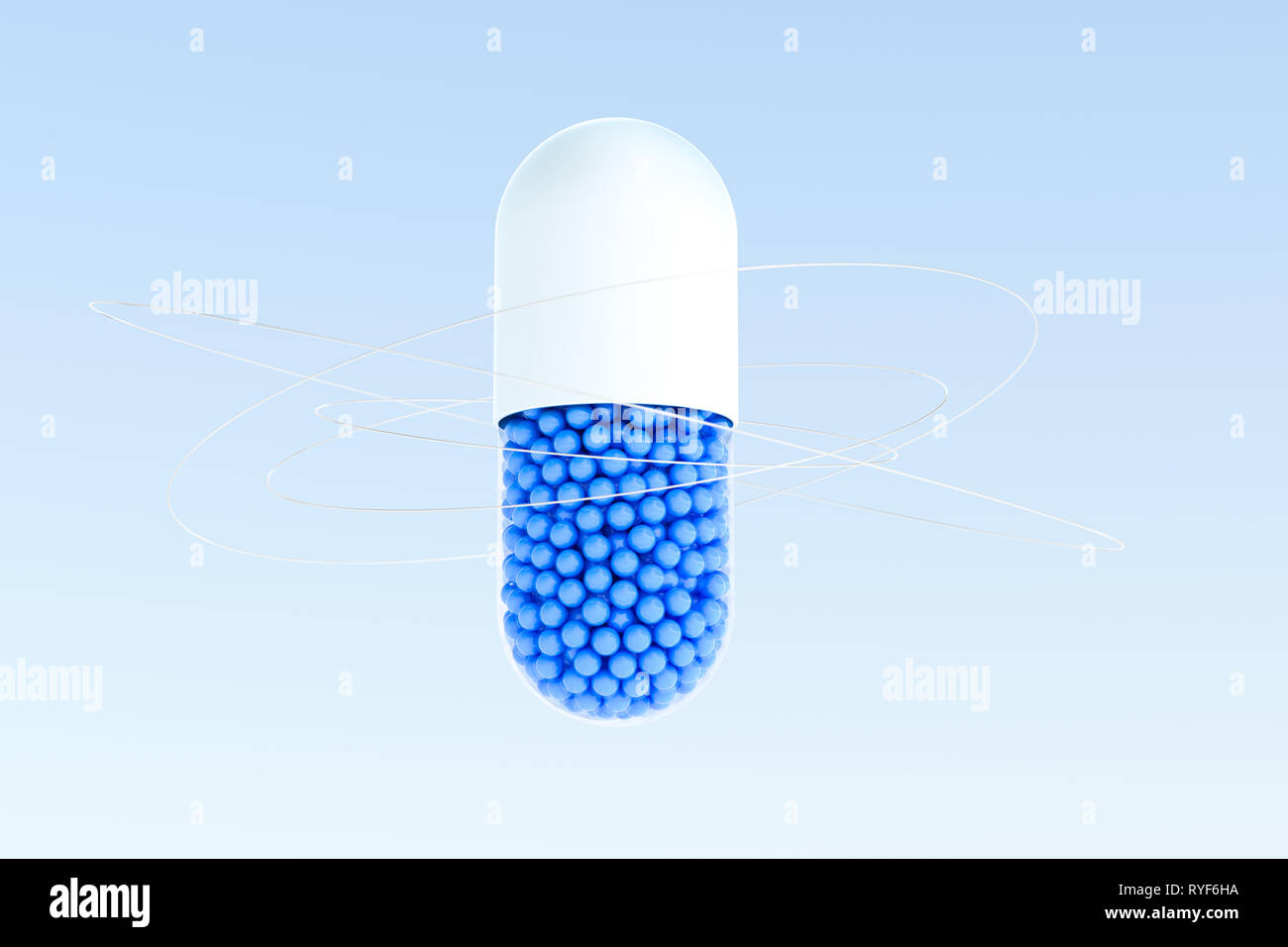 capsules with spheres, 3d rendering Stock Photo - Alamy
