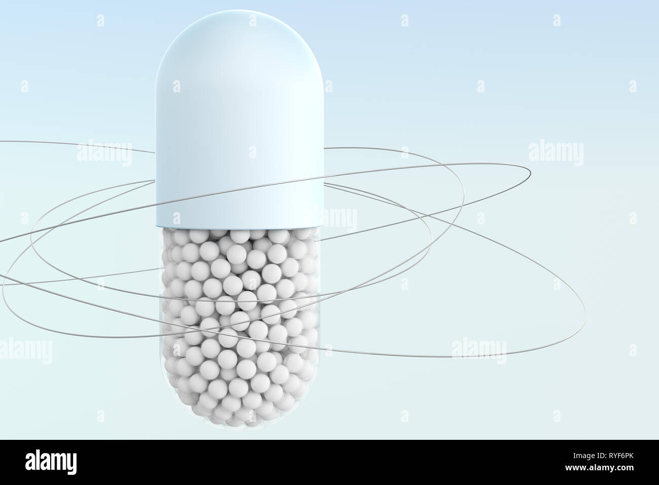 capsules with spheres, 3d rendering Stock Photo - Alamy