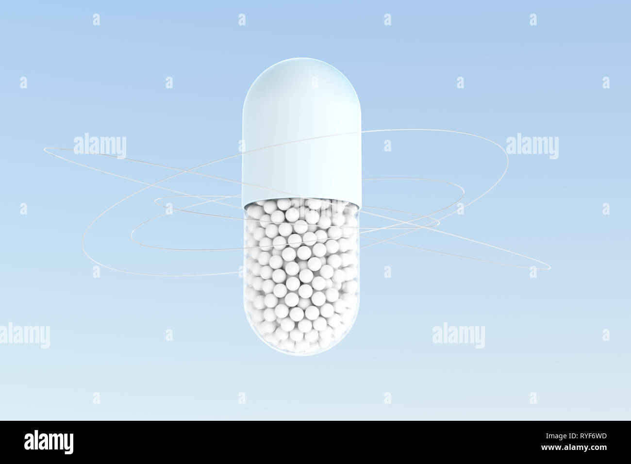 capsules with spheres, 3d rendering Stock Photo - Alamy