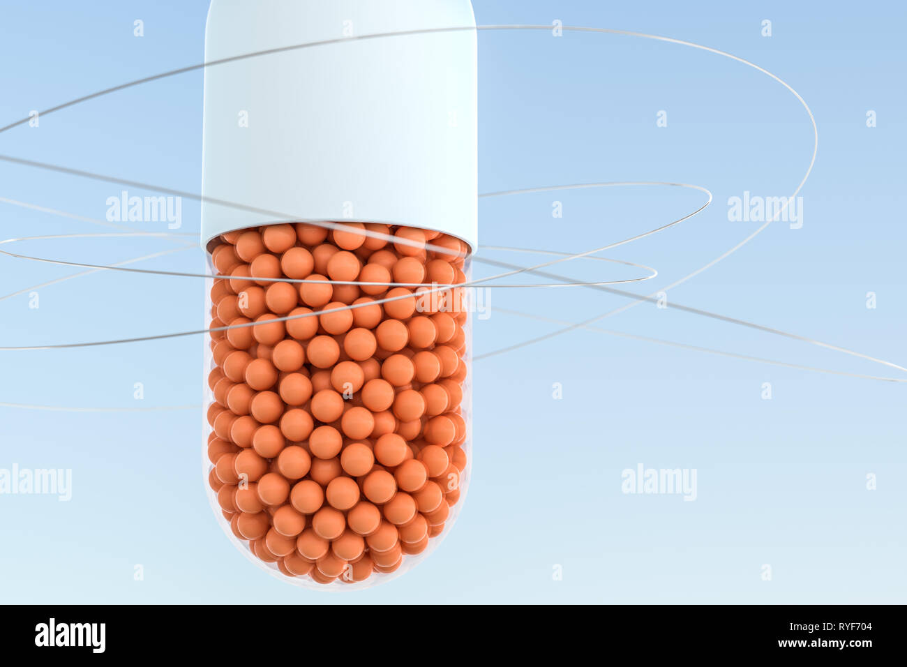 capsules with spheres, 3d rendering Stock Photo - Alamy
