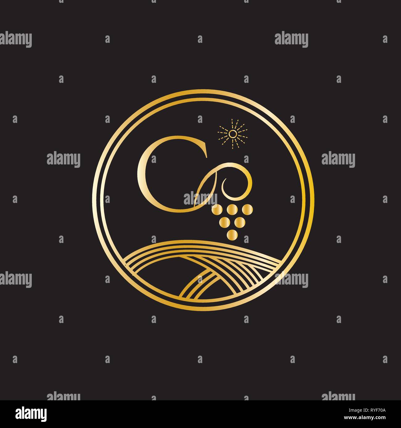 Wine vector logo. Winery emblem. Wine label design element Stock Vector ...