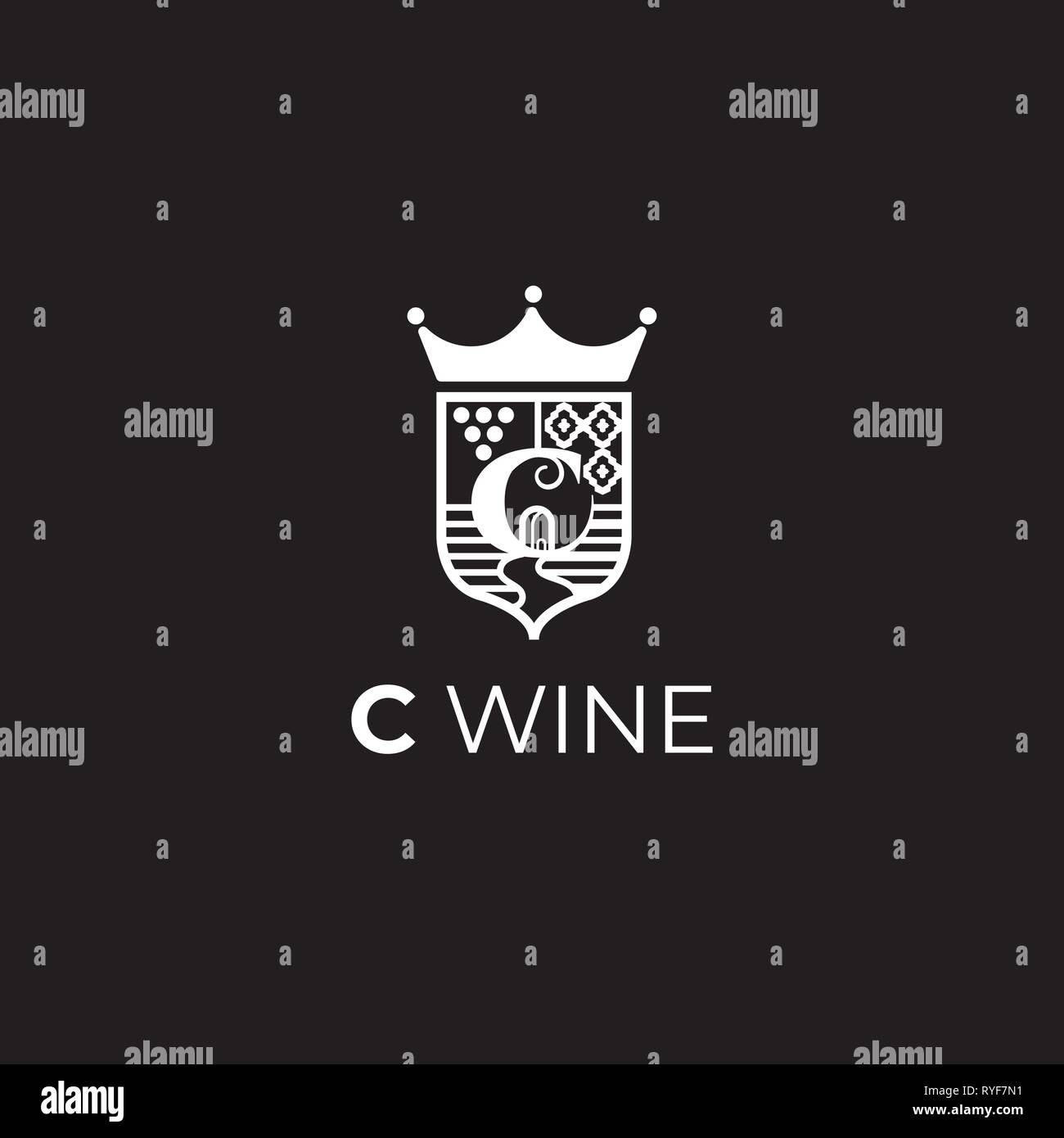 Wine vector logo. Winery emblem. Wine label design element Stock Vector ...