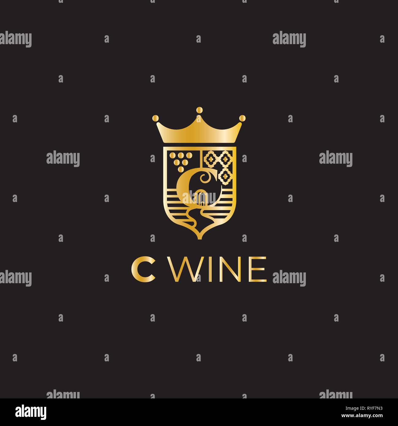 Wine vector logo. Winery emblem. Wine label design element Stock Vector ...